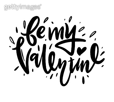 Be my Valentine lettering. Vector illustration of Valentine Greeting ...