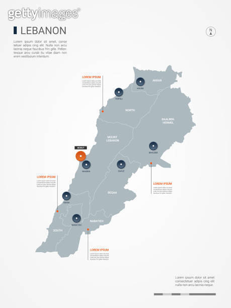 Lebanon infographic map vector illustration. (1036944024) 일러스트, 무료 일러스트 ...