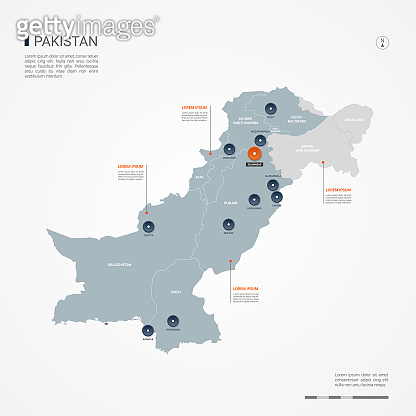 Pakistan infographic map vector illustration. (1037740308) - 게티이미지뱅크