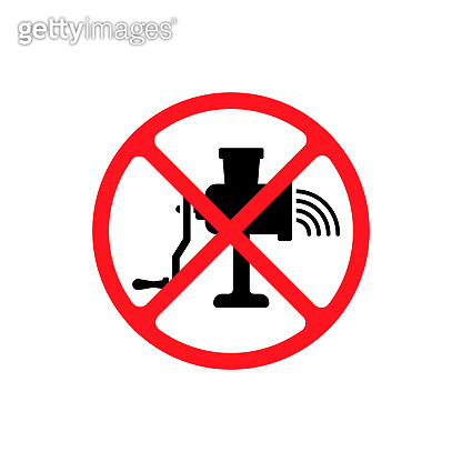 Stop or ban sign. Meat grinder icon. Manual mincer sign. Kitchen tool ...