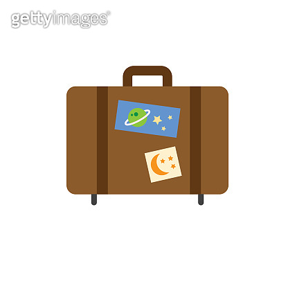 Space Travel icon with Suitcase - Tourism to Outer Space & Exploration ...