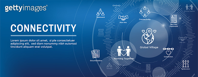 Connectivity Web Header Banner with Togetherness, Connectnedness and ...