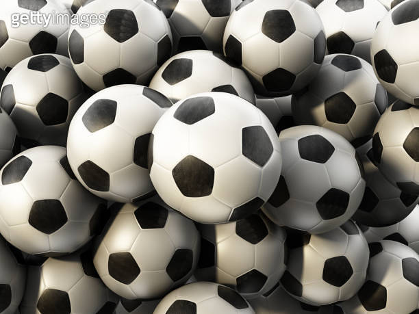 Stacked soccer balls. Football background 이미지 (1053494266) - 게티이미지뱅크
