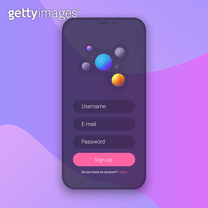 Sign Up Screen. Clean Mobile UI Design Concept. Application with ...