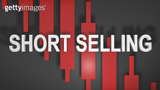 Short selling or shorting title graphic 3D for stock market 이미지 ...