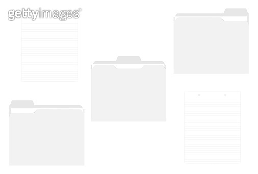 Letter size file folders with cut tabs and hole punched lined paper 이미지 ...