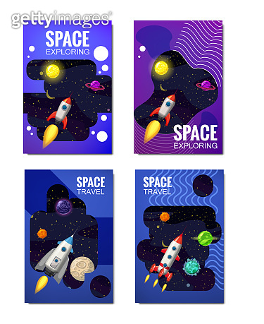 Set of space Template , space travel, exploration of the universe ...