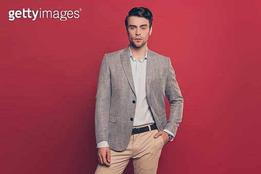 Portrait of stunning, manly, cool, brutal, virile, harsh, modern man ...