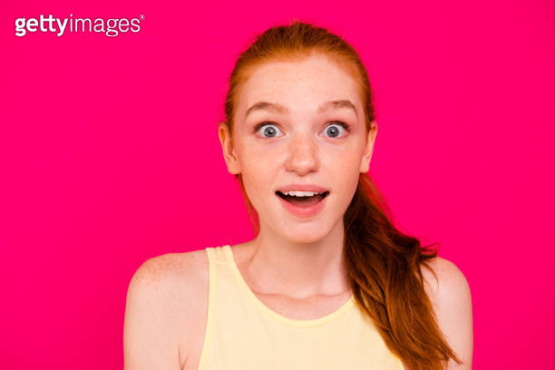 Close-up portrait of nice cute lovely adorable attractive positive ...