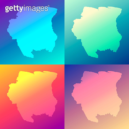 Suriname maps with colorful gradients - Trendy background (1075980146 ...