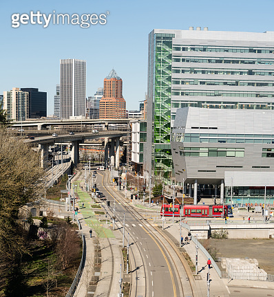 Transportation Infrastructure Public Train Streets of Portland Oregon ...