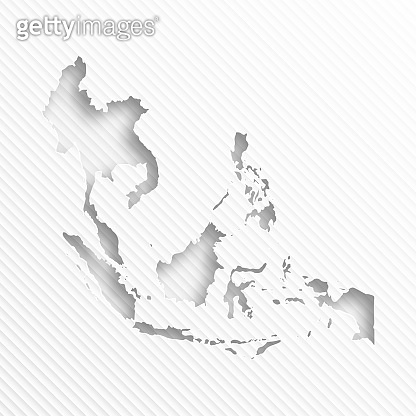 Southeast Asia map with paper cut on abstract white background 이미지 ...