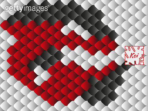 National oriental pattern, multi-colored fish scales of carp Koi ...