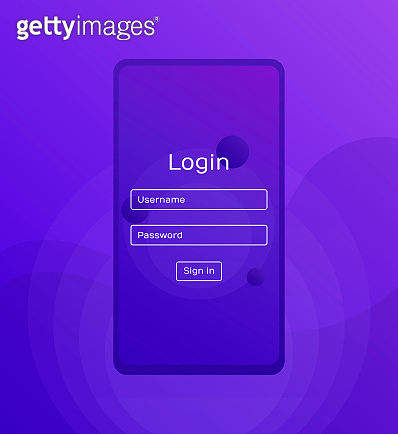 Sign In Screen. Clean Mobile UI Design Concept. Login Application with ...