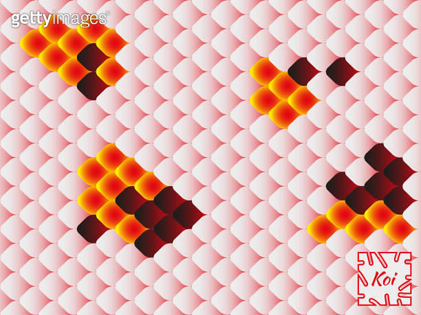 National oriental pattern, multi-colored fish scales of carp Koi ...