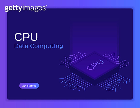 Isometric Flat CPU GPU Processor Chip. Modern vector illustration 이미지 (1058300422) - 게티이미지뱅크