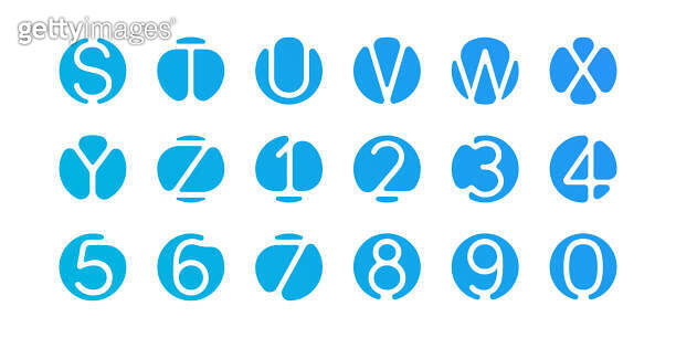 Alphabet letters and numbers logo modern abstract blue icon of ABC ...