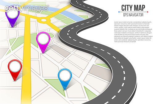 Creative vector illustration of map city. Street road infographic ...