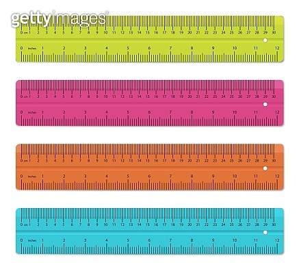 Creative vector illustration of realistic colorful rulers isolated on ...