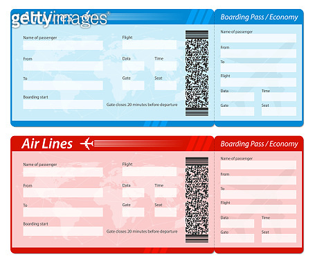 Creative vector illustration of airline boarding pass ticket isolated ...