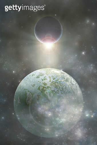 Deep space fantasy solar system, scifi 3D space illustration 이미지 ...