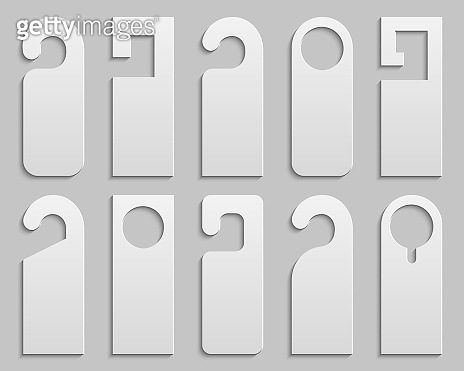 Creative vector illustration of realistic plastic paper door handle ...