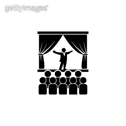opera singer on stage icon. Element of theater and art illustration ...