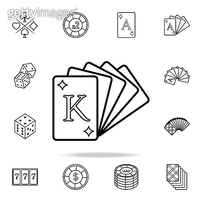 a deck of playing cards icon. Detailed outline set of casino element ...
