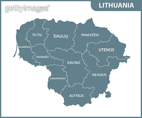 The detailed map of Lithuania with regions or states. Administrative ...