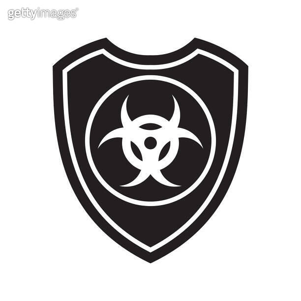 Icon of Biohazard shield. Defense, protection or safety symbol, sign ...