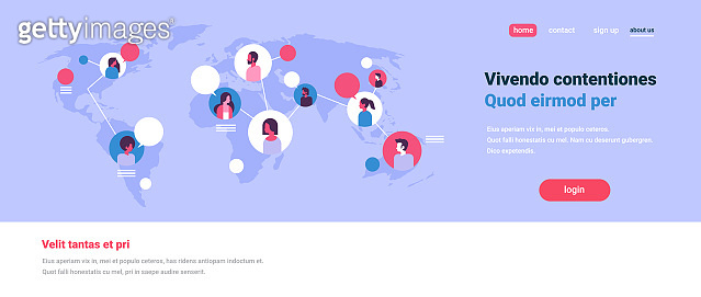 people on world map chat bubbles global communication teamwork ...