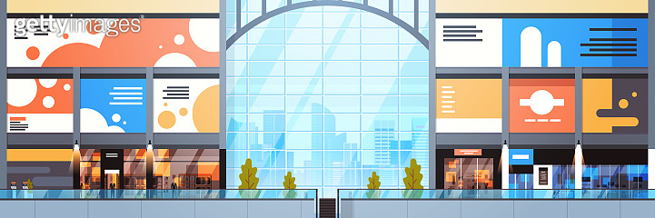 Modern Shopping Mall Interior Big Many Boutiques Design Of Retail Store ...