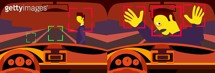 Car Hitting Pedestrian On Road Dangerous Vehicle Crash Accident ...