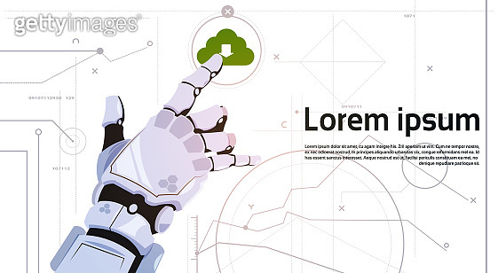 Robotic Hand Touch Cloud Database Icon Cloud Computing Technology ...