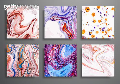 Dynamic backgrounds. trendy placards, commercial covers set. Marble ...