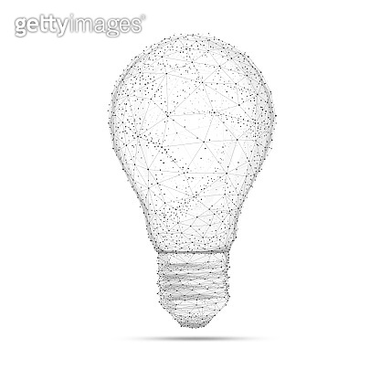 Blockchain polygon idea light bulb isolated on white 이미지 (925497660 ...