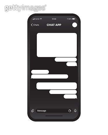 Mobile Chat App Vector Mockup (1044387542) 일러스트, 무료 일러스트 - 게티이미지뱅크