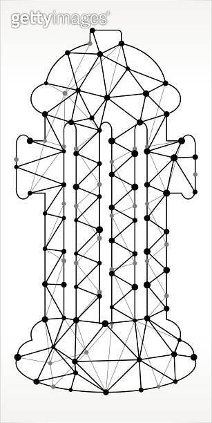 Fire Hydrant Triangle Node Black and White Pattern (1016395624) 일러스트 ...