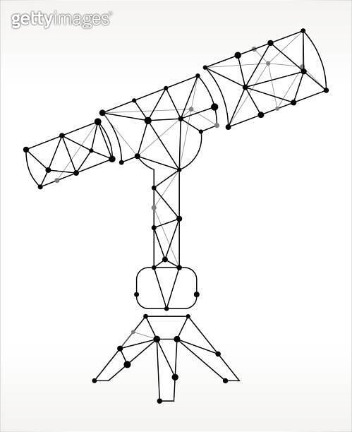 Space Telescope Triangle Node Black And White Pattern 이미지 1007944052