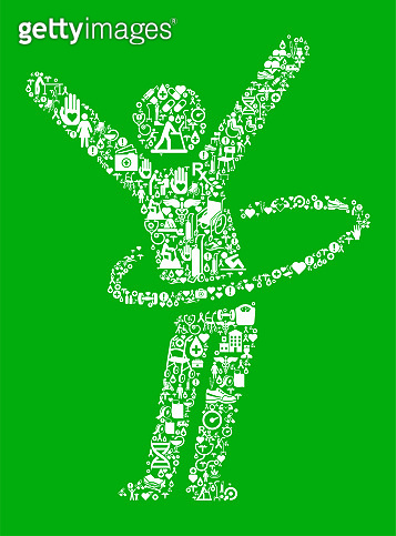 Stick Figure Hula Hooping Green Medical Rehabilitation Physical Therapy ...