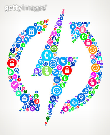 Electric Bolt Home Automation Technology Icon Pattern (962583686) 일러스트 ...