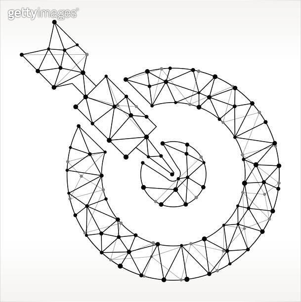 Dart Target Triangle Node Black and White Pattern 이미지 (1018600208) - 게티 ...