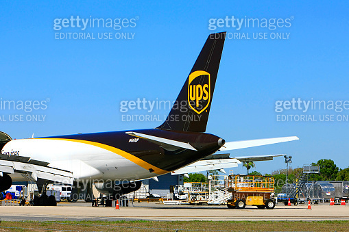 UPS Cargo plane awaiting loading at Fort Myers International Airport in ...