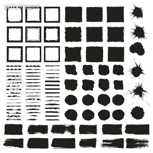 Big set of hand drawn frames, borders, lines, dividers, spots, blots ...