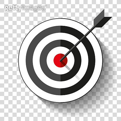 Target icon in flat style on transparent background. Arrow in the ...