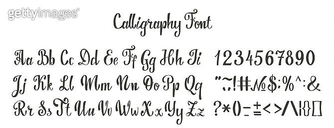 Calligraphy font set. 이미지 (977712510) - 게티이미지뱅크