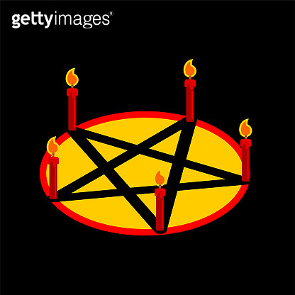 Pentagram of devil. Satan sign. Ritual symbol. Call daemon. Black ...