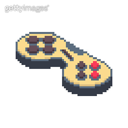 Joystick pixel art. Gamepad 8bit. Video game Old school control lever ...