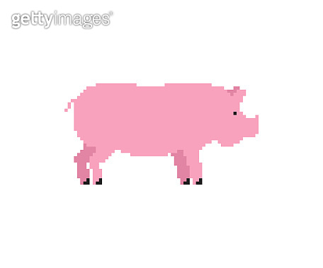 Pig Pixel art. Piglet 8 bit. Swine Farm animal. Vector illustration 이미지 ...