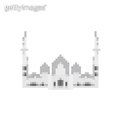 Taj Mahal pixel art. Agra landmark 8 bit. India showplace Pixelate ...